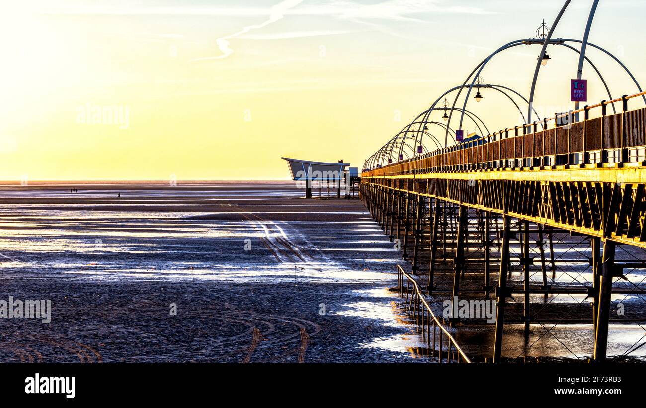 Southport seaside town and pier Northwest England Stock Photo - Alamy
