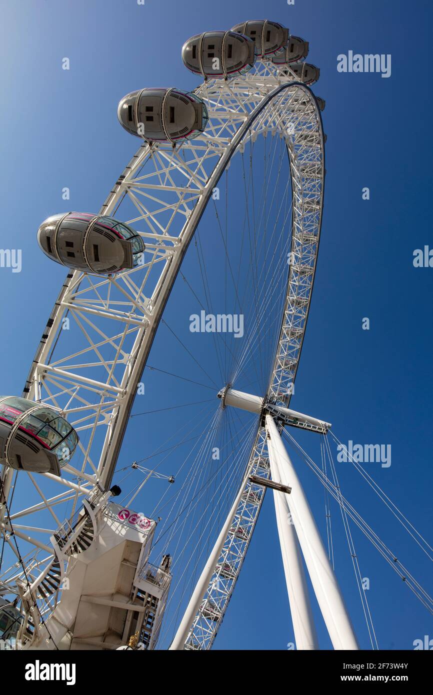 The London Eye, on the South Bank of the Thames in London; a ...
