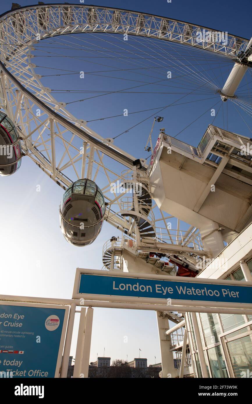 The London Eye, on the South Bank of the Thames in London; a ...