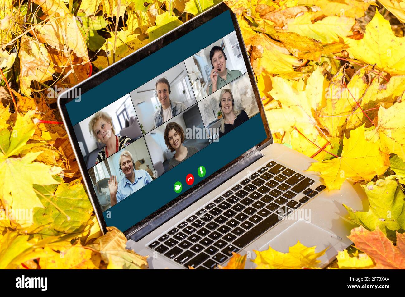 Group Friends Video Chat Connection Concept Stock Photo - Alamy