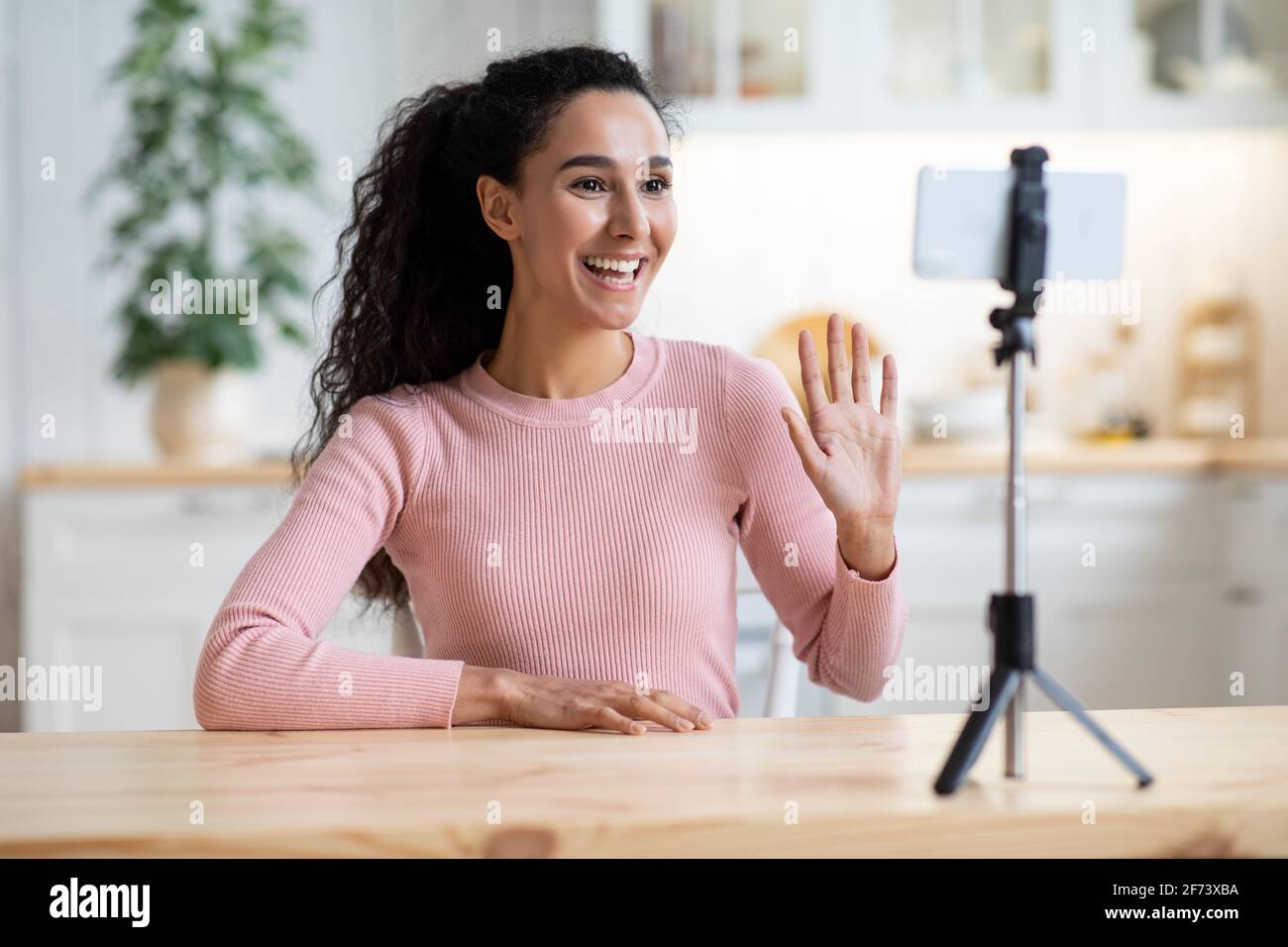 Daily life influencer smiling hi-res stock photography and images - Alamy