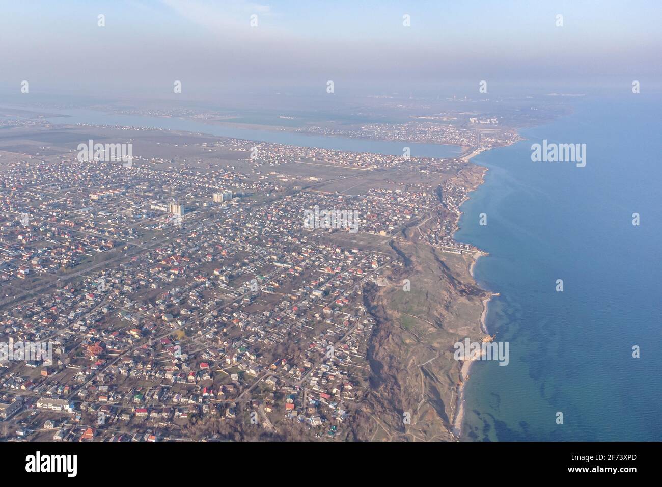 View of the village of Fontanka on the Black Sea coast near Odessa ...