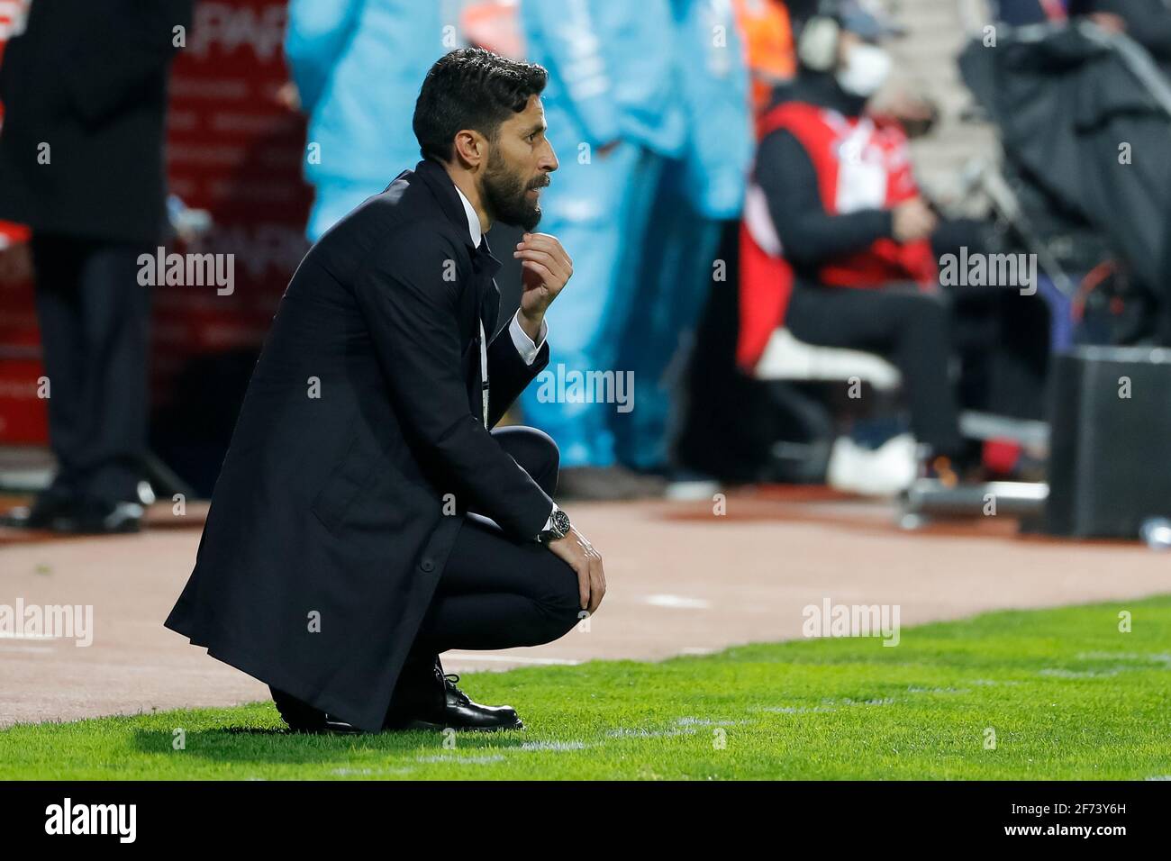 ISTANBUL, TURKEY - APRIL 4: coach Senol Can of Kasimpasa during the ...