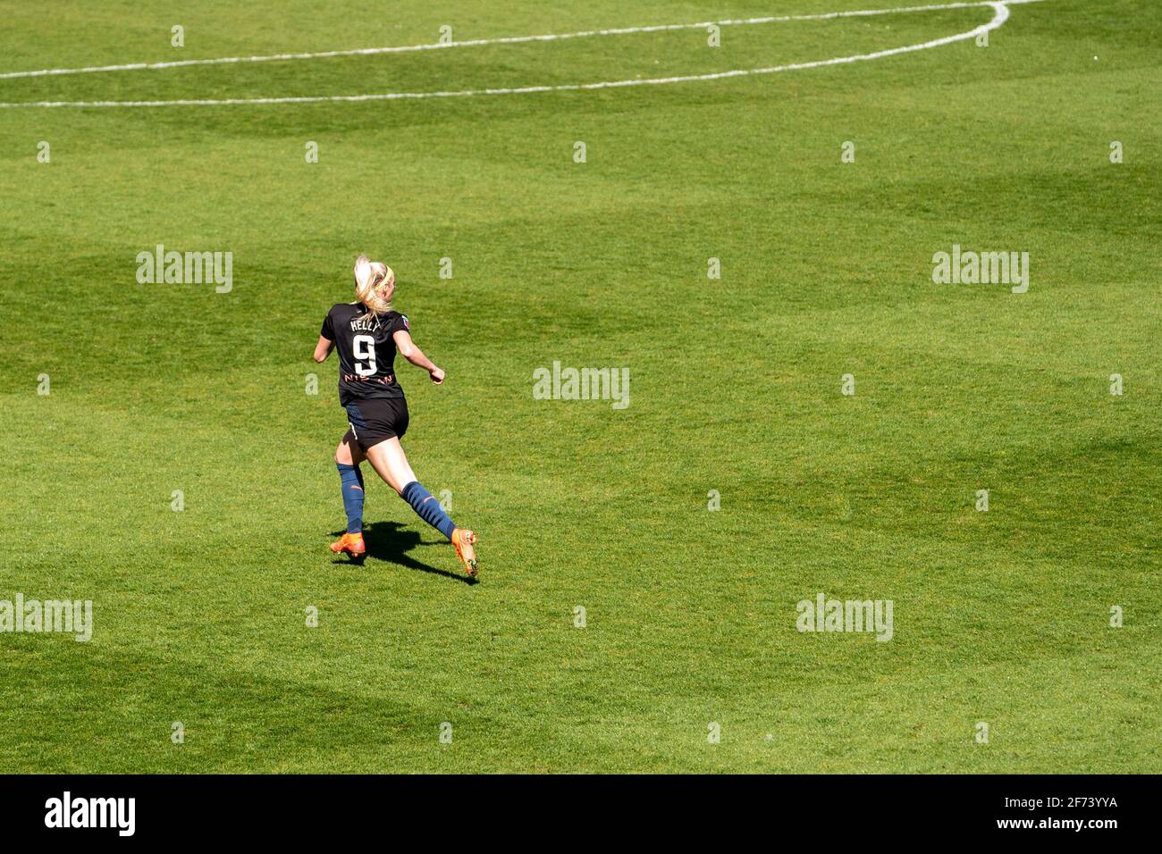 London, UK. 04th Apr, 2021. Chloe Kelly (#9 Manchester City) during the ...