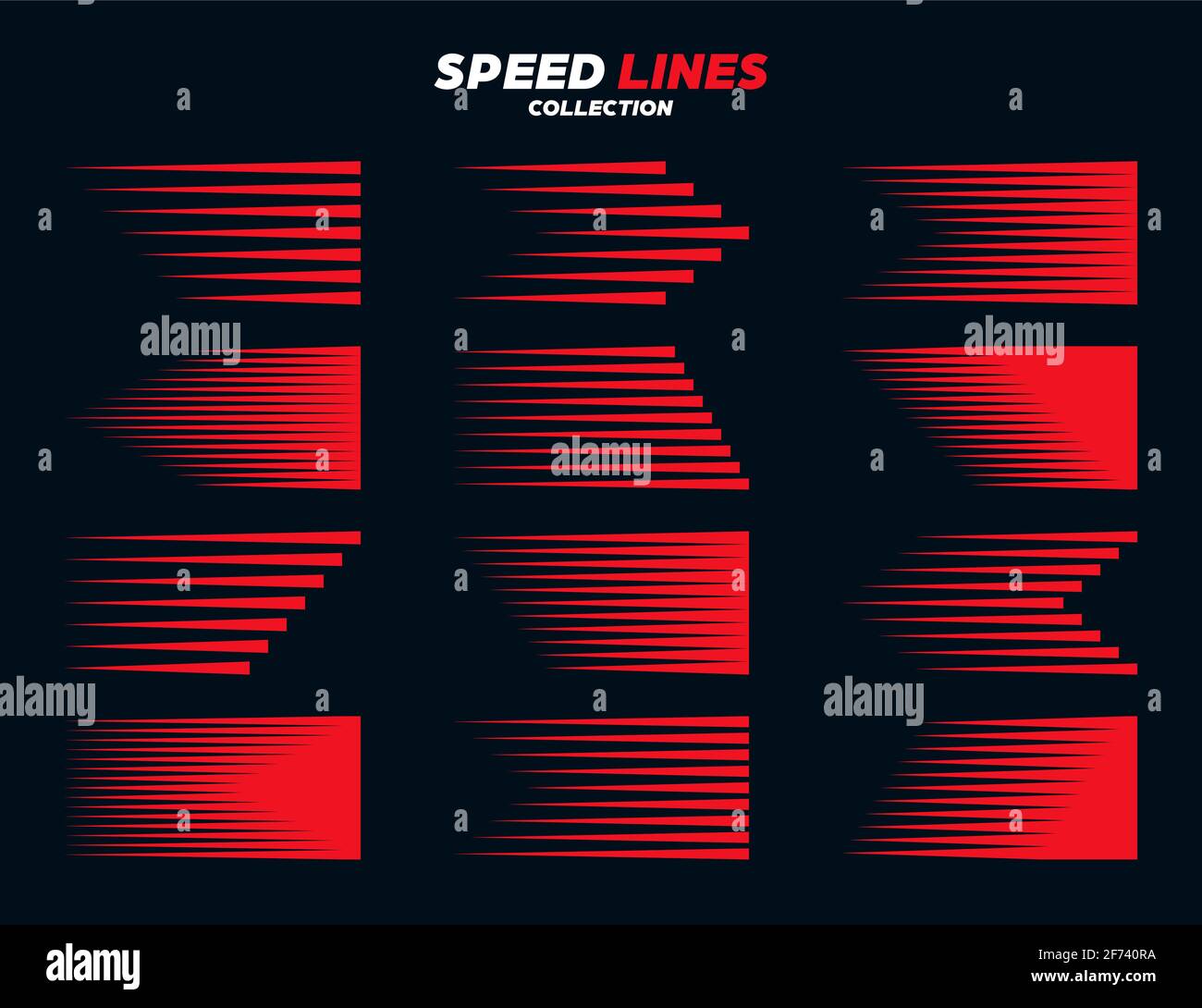Red comic speed lines signs collection. Motion elements for your design ...