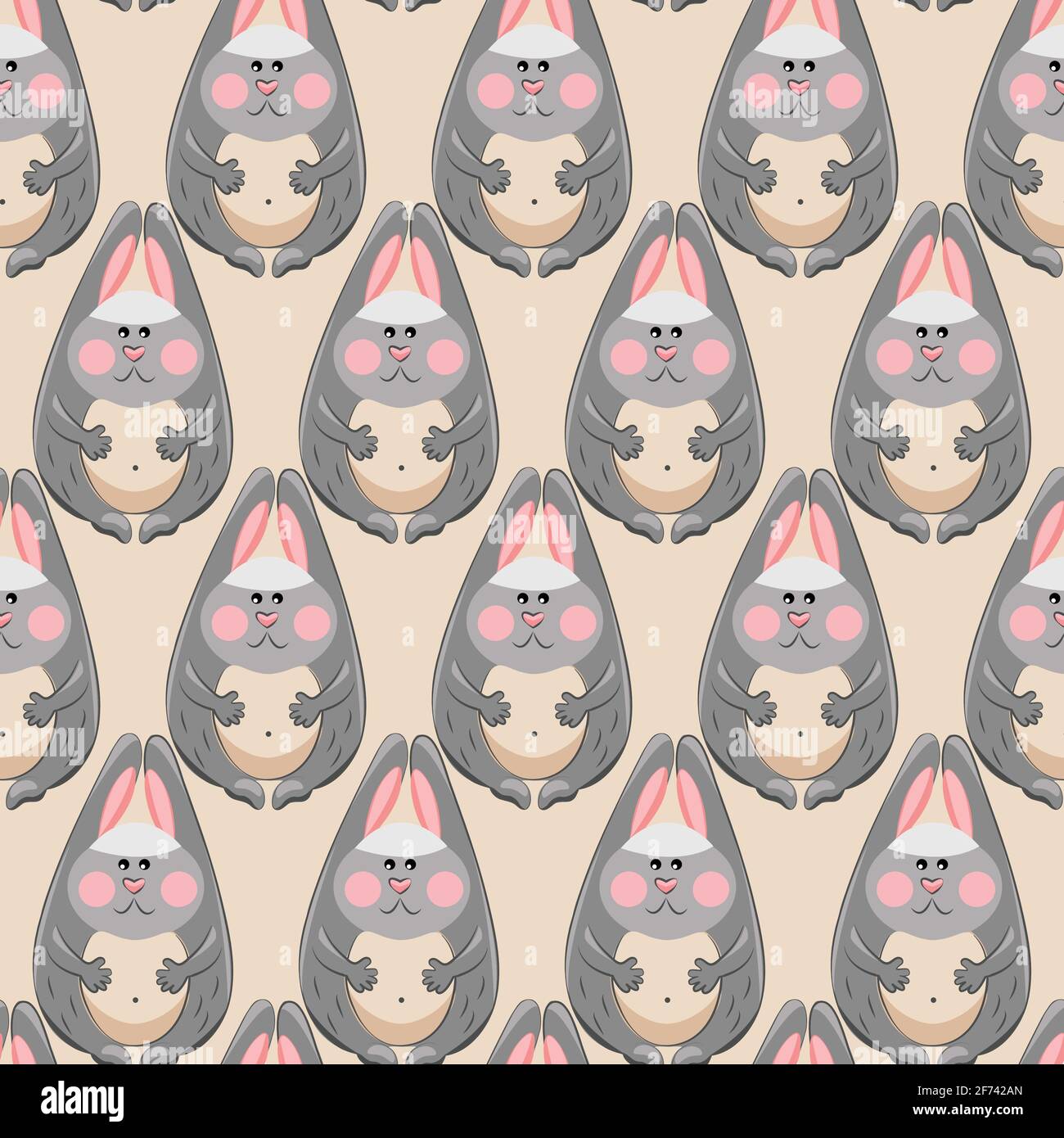 Seamless pattern with funny fat hares. vector Stock Vector Image & Art ...