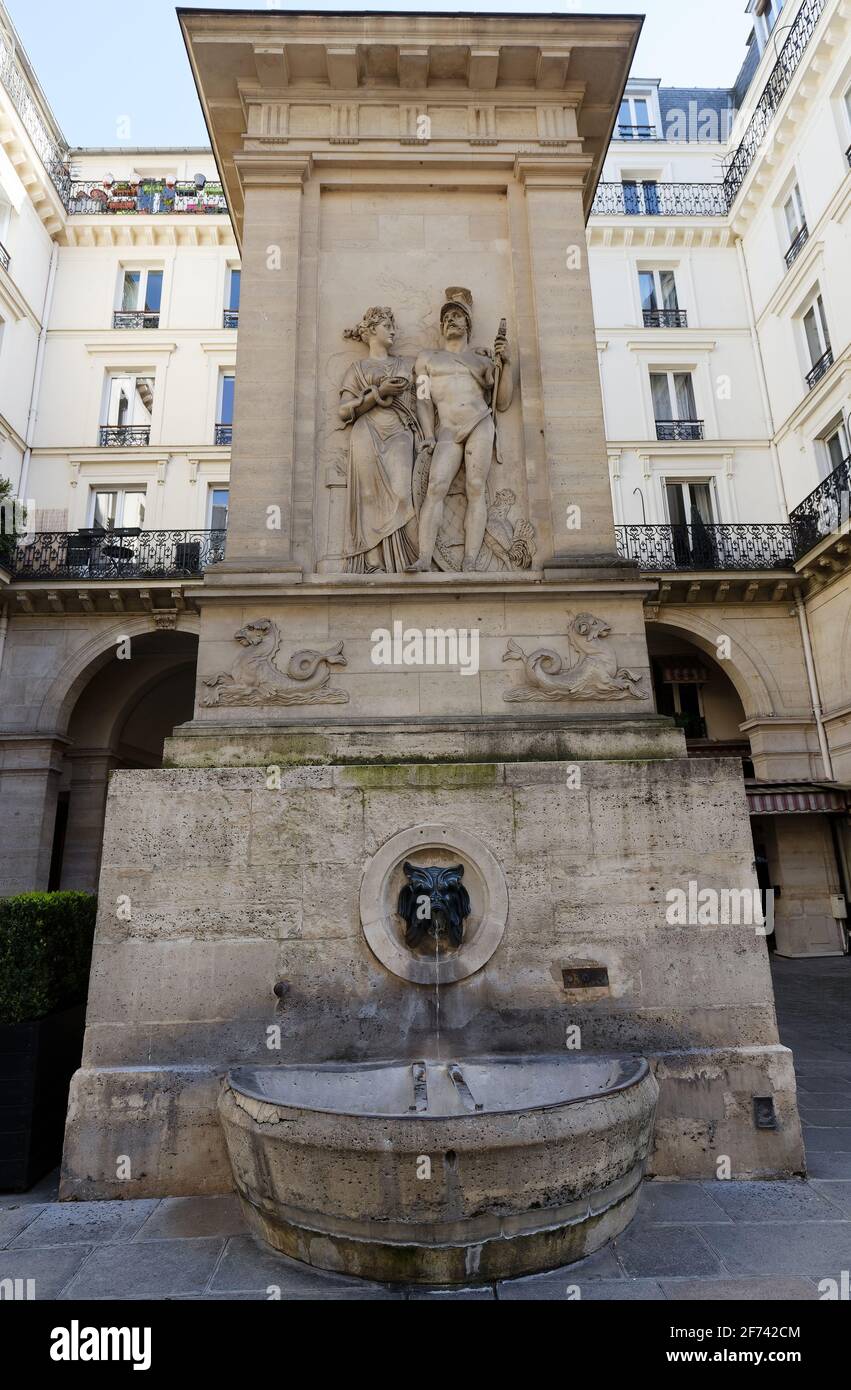 The fountain of Mars located In rue Saint-Dominique, on a little square ...