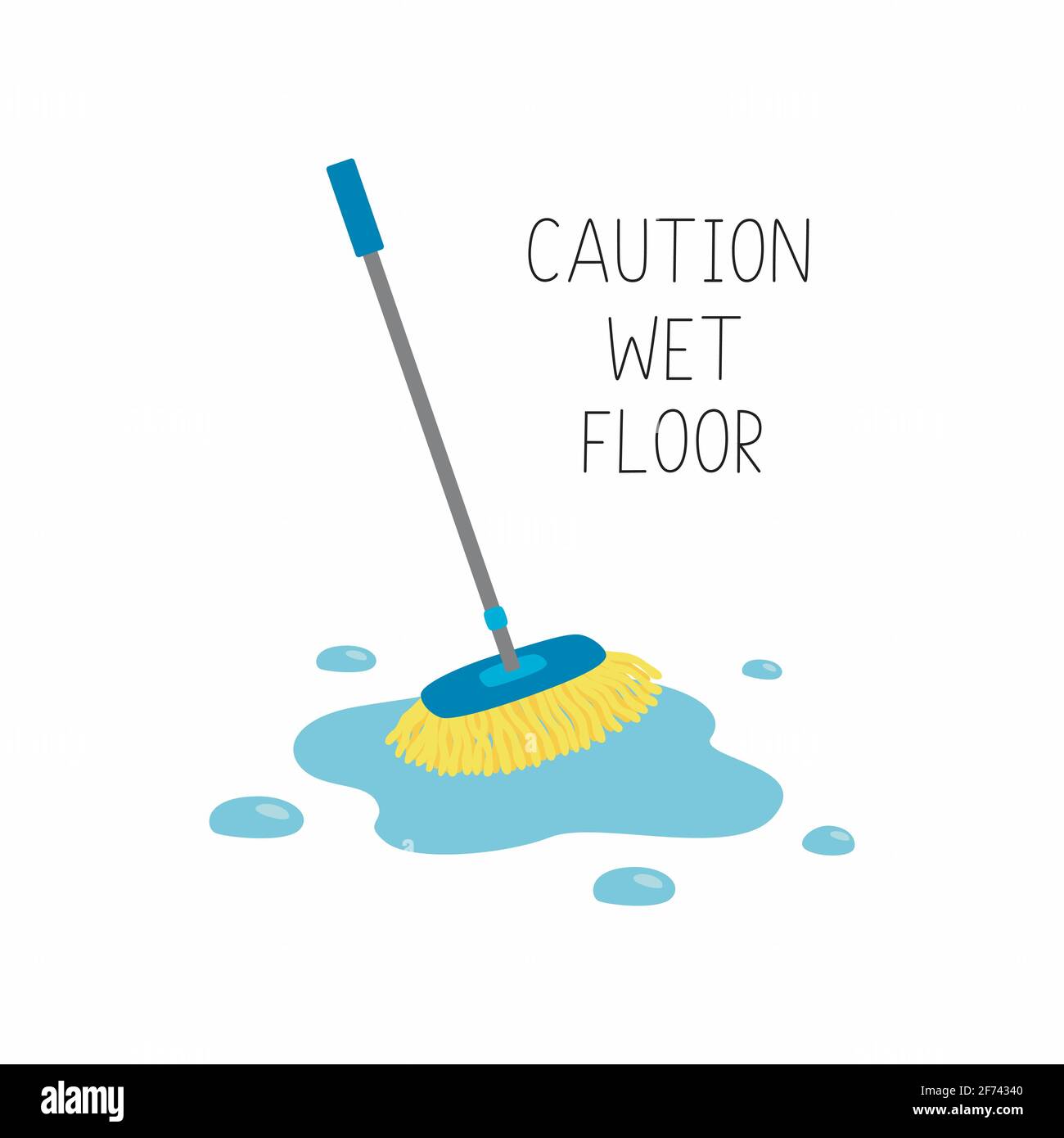 Mopping floor in room Stock Vector Images - Alamy