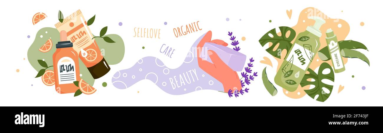 Natural eco skin care Stock Vector Images - Alamy