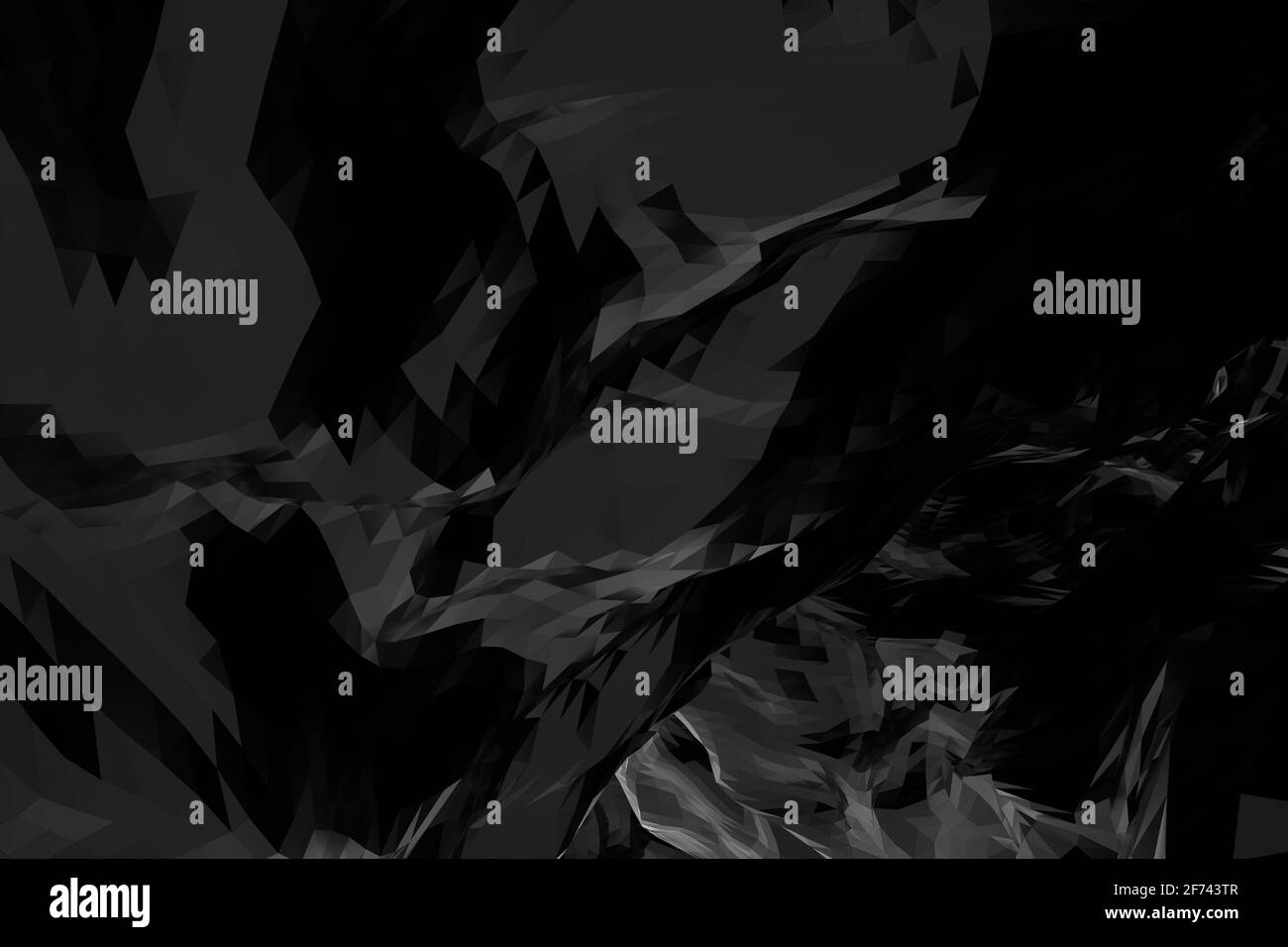 Abstract cgi background with shiny black triangular mesh surface, 3d ...