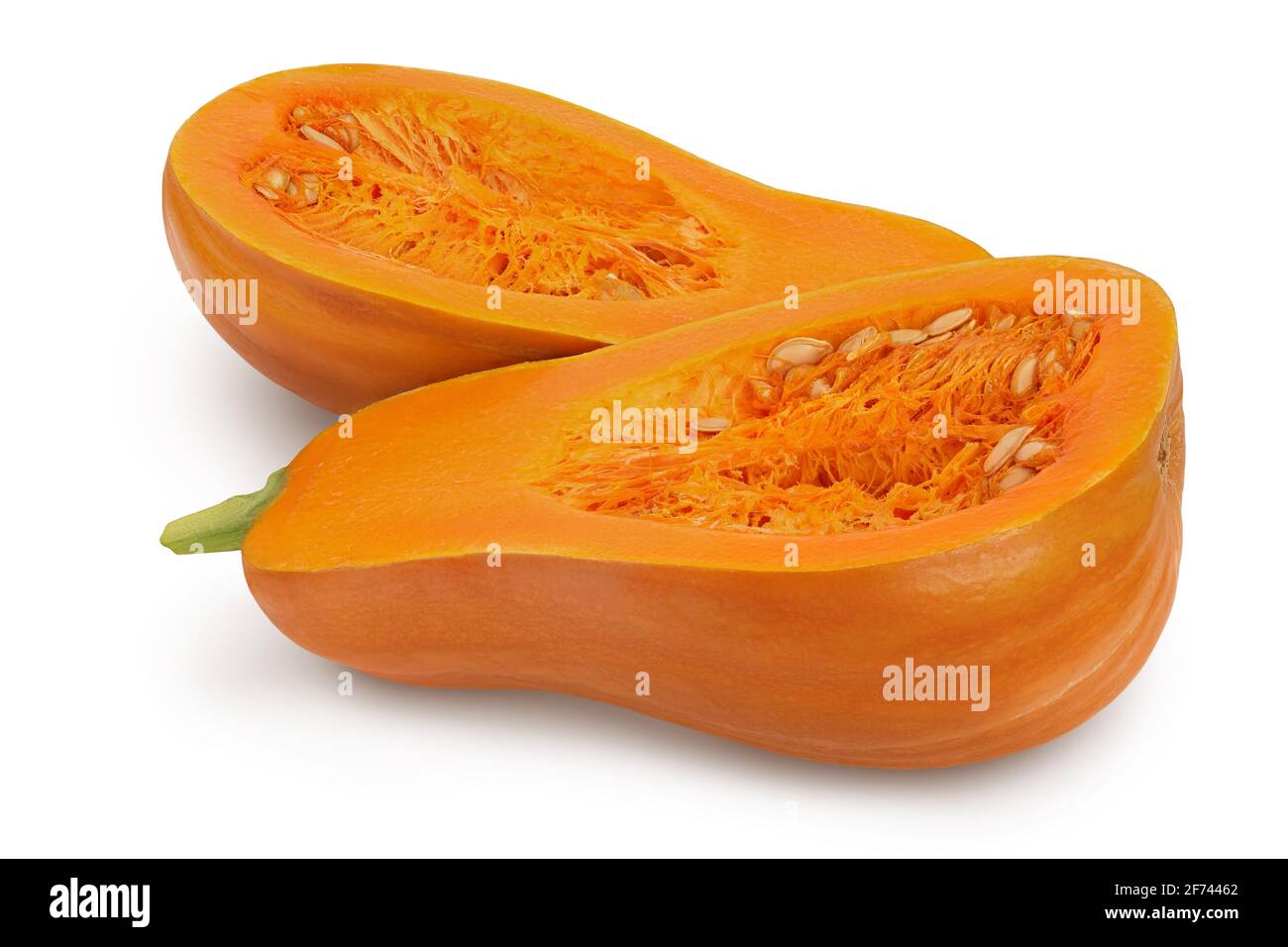butternut squash half isolated on white background with clipping path ...