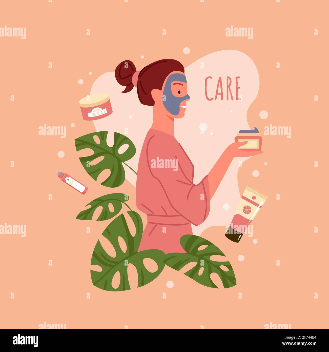 organic cosmetic treatment for daytime routine vector illustration ...