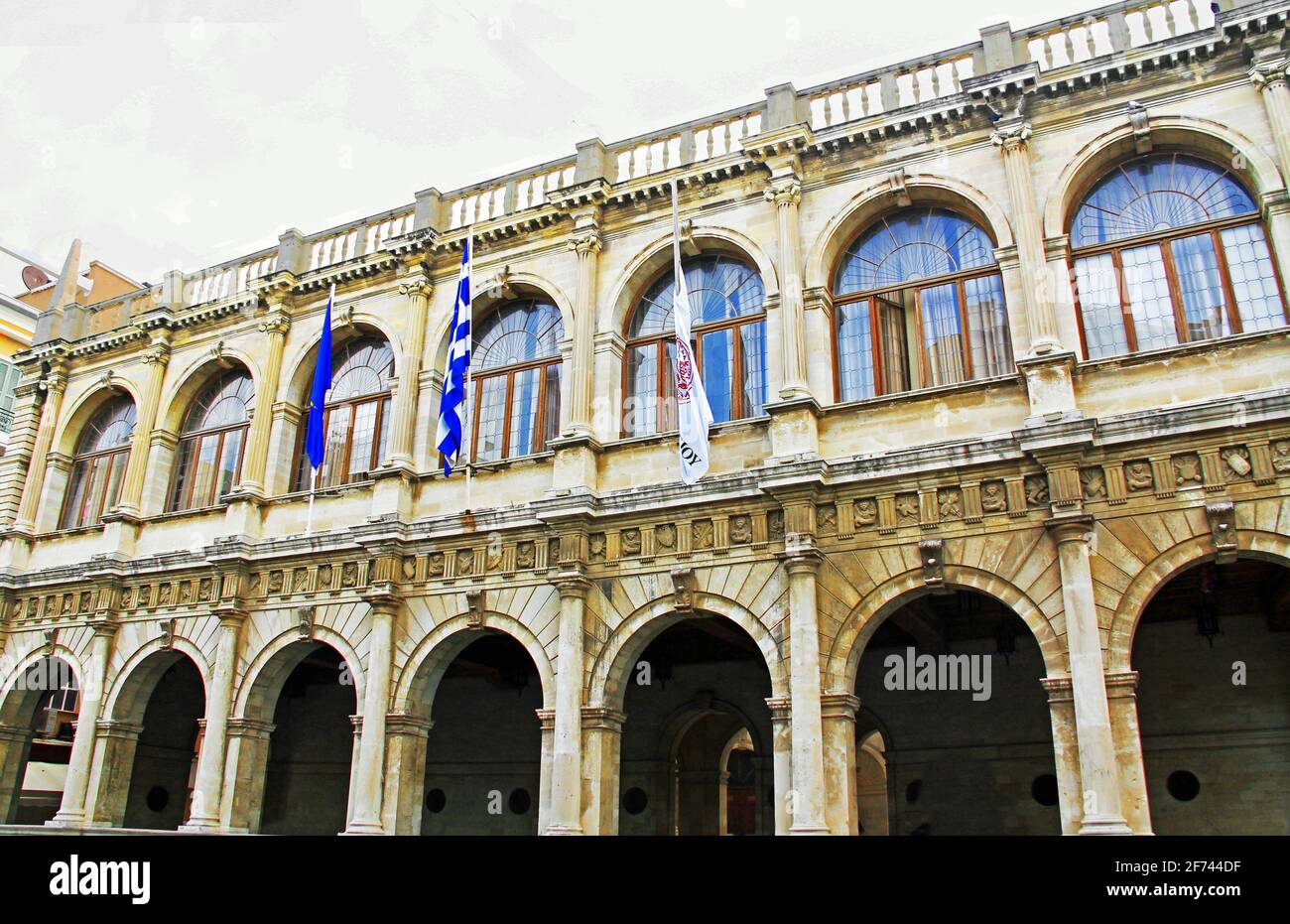 Exterior of the Venetian Loggia Housing City Hall in Heraklion, Crete ...