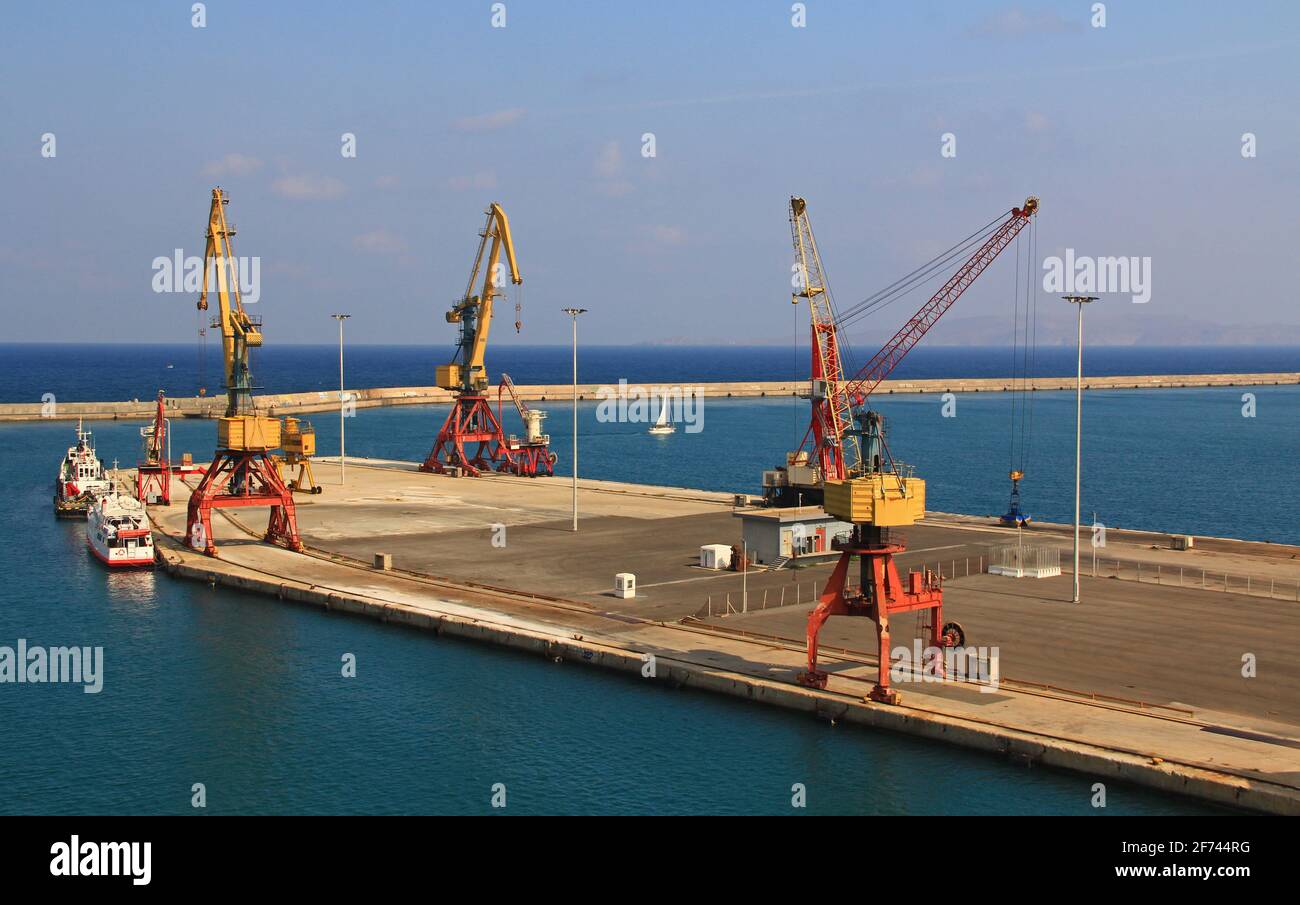 Loading Dock in Heraklion, Crete, Greece Stock Photo - Alamy