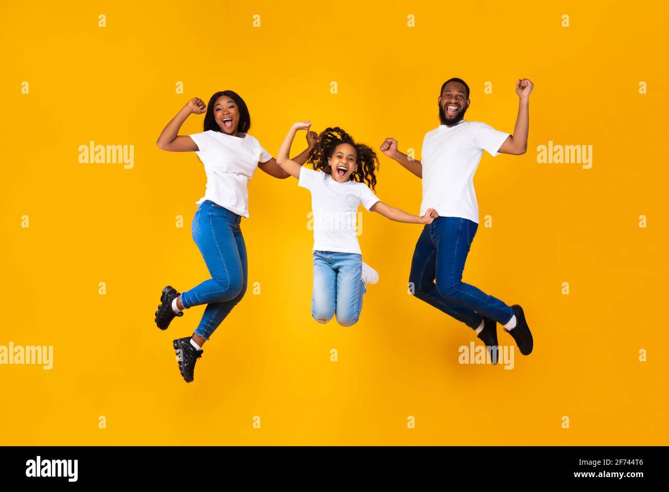 Happy Black People Jumping