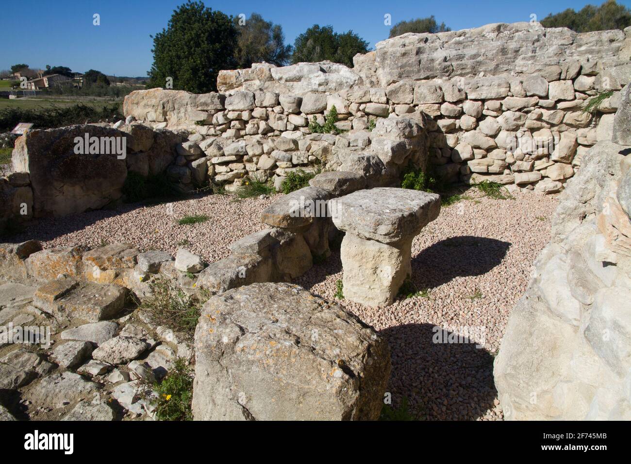 Archaeological site Mallorca, prehistoric era, Montuiri, Spain Talayots ...