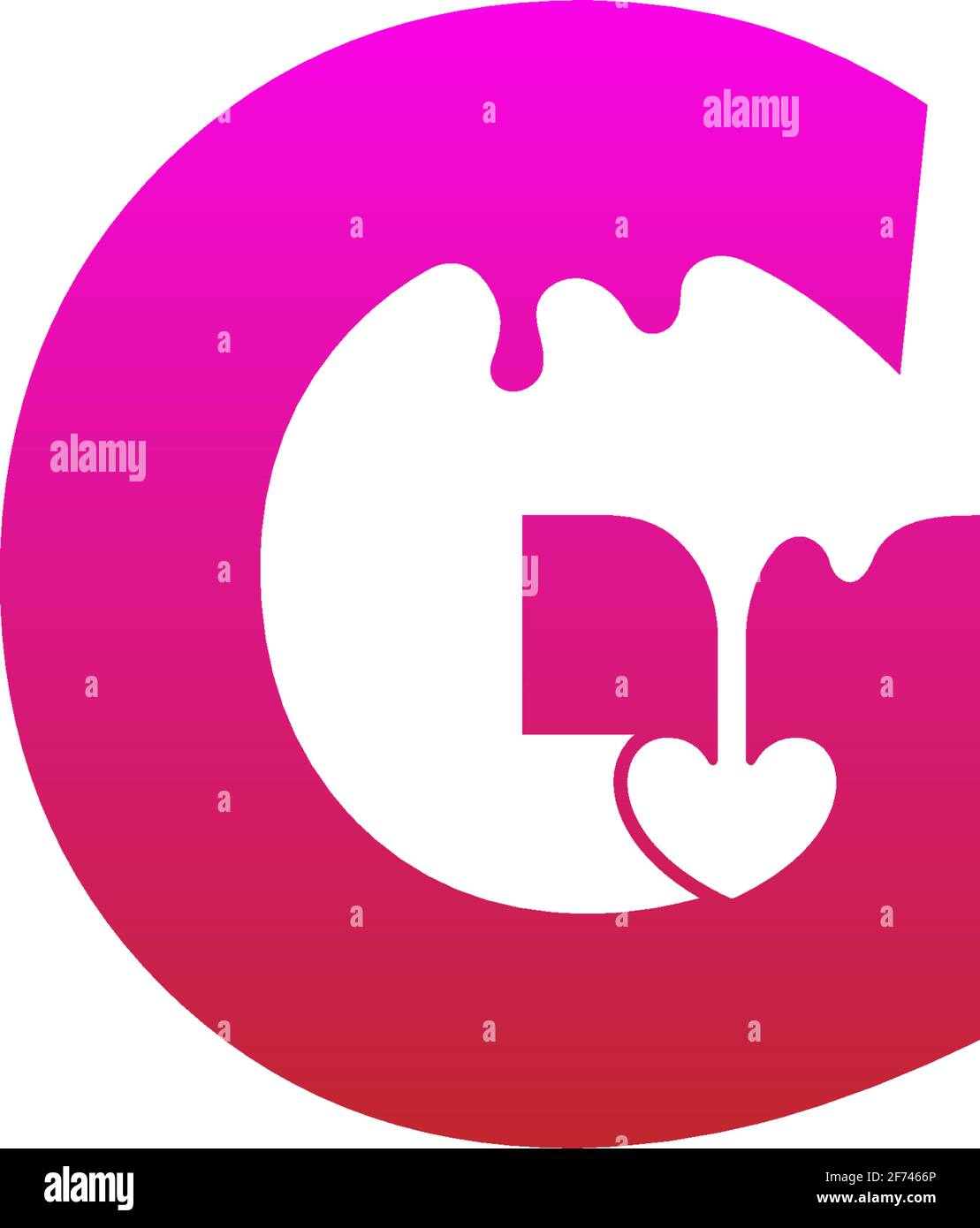 Letter G logo icon with melting love symbol design template vector ...