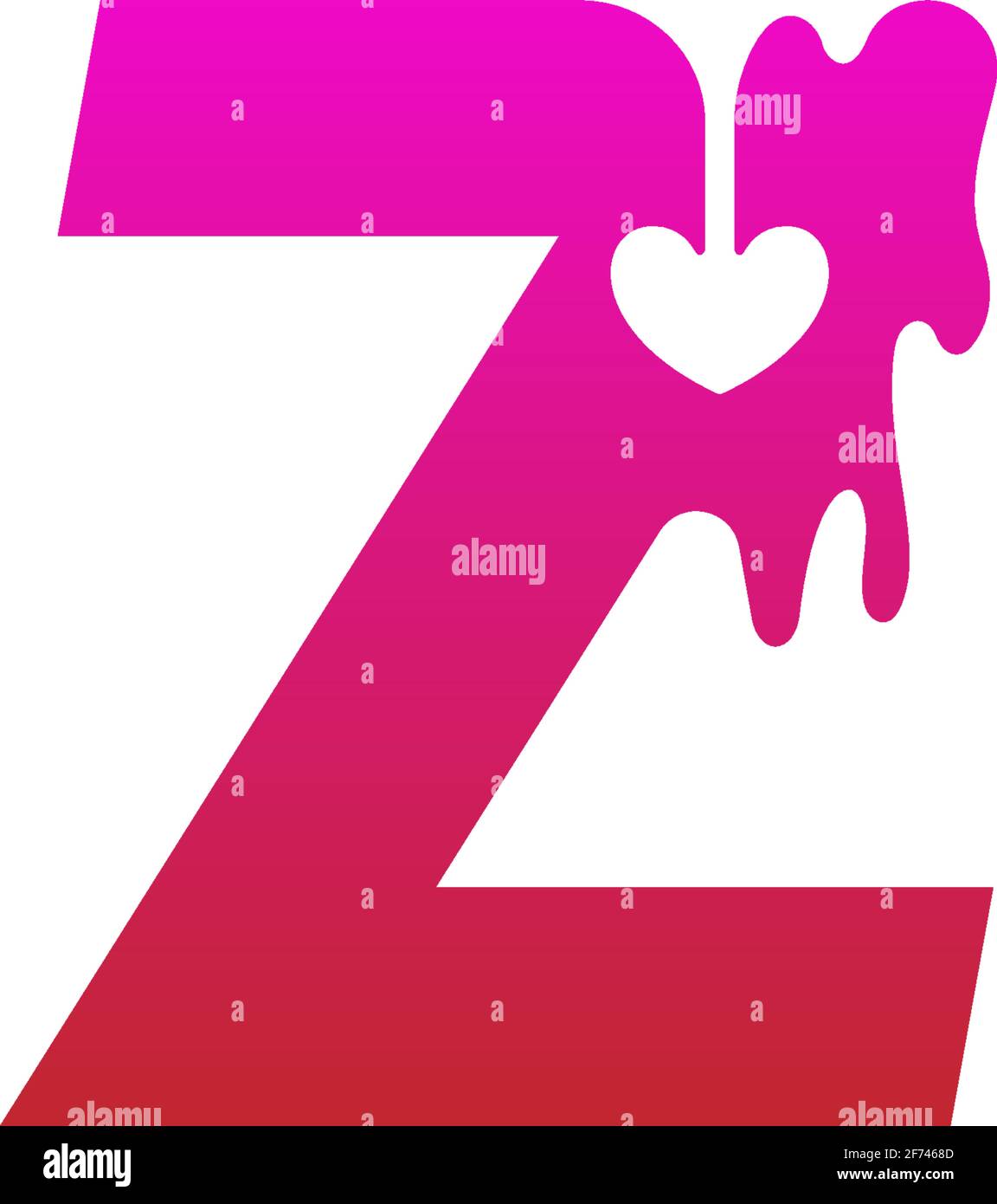 Letter Z logo icon with melting love symbol design template vector ...