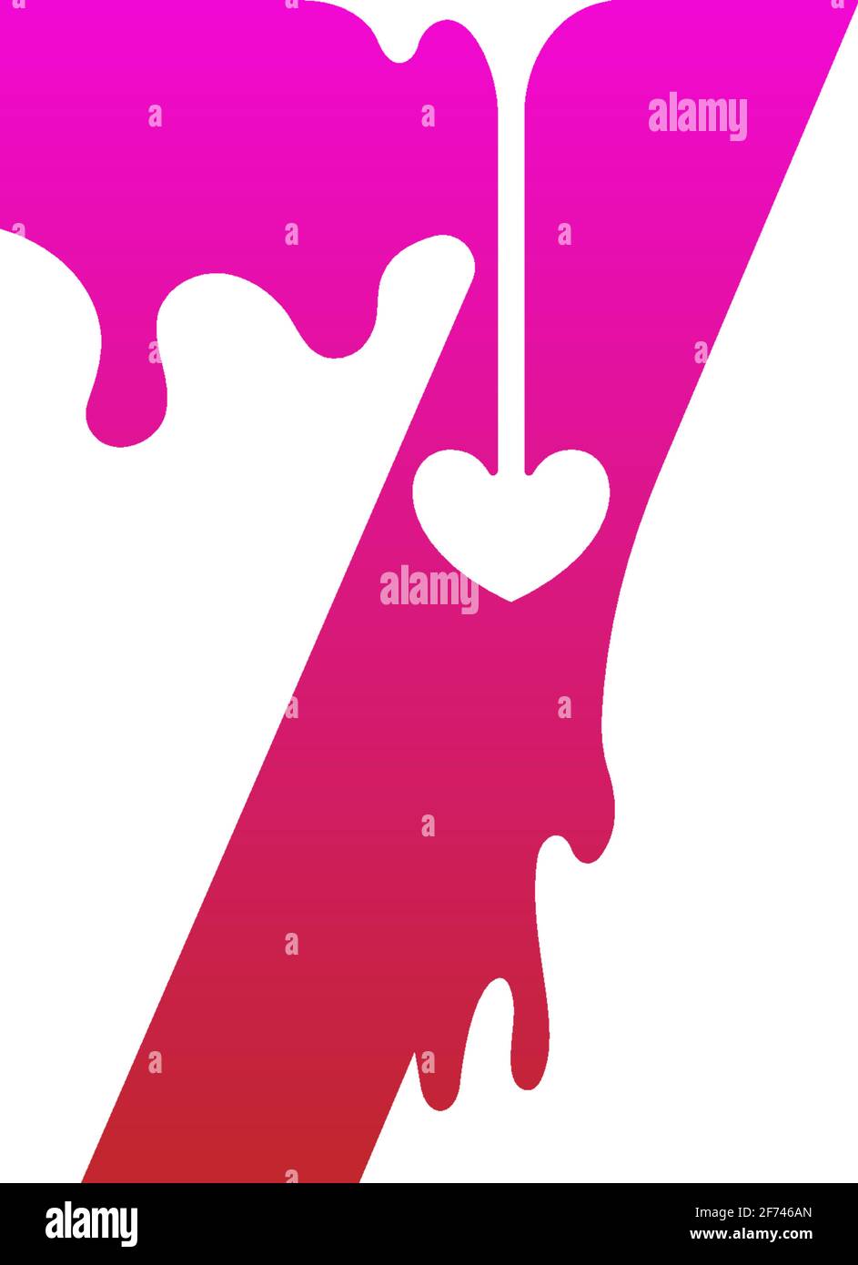 Number 7 heart Stock Vector Images - Alamy