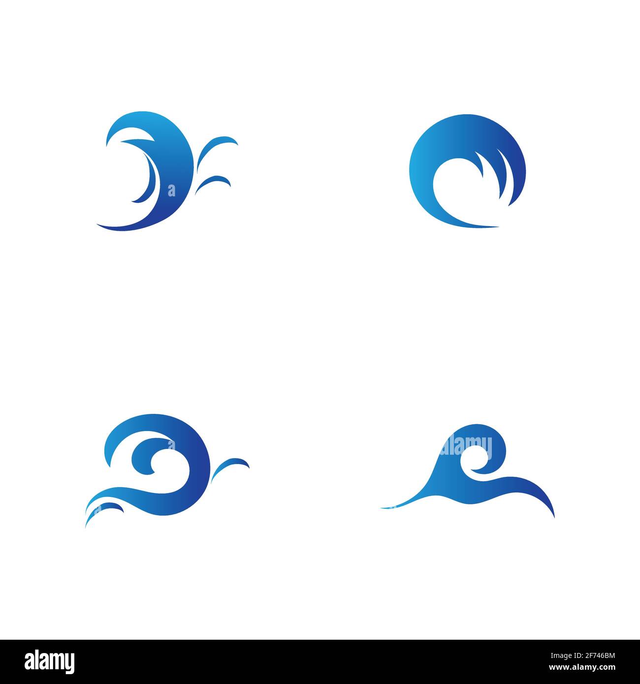 set of Ocean Wave Logo vector illustration design Template - Vector ...