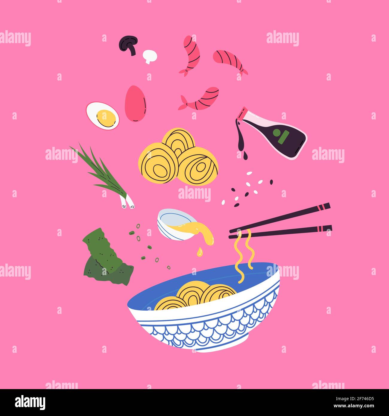 Asian noodles cooking Stock Vector Images - Alamy
