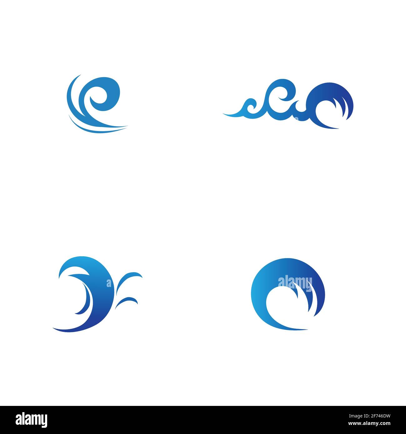 set of Ocean Wave Logo vector illustration design Template - Vector ...
