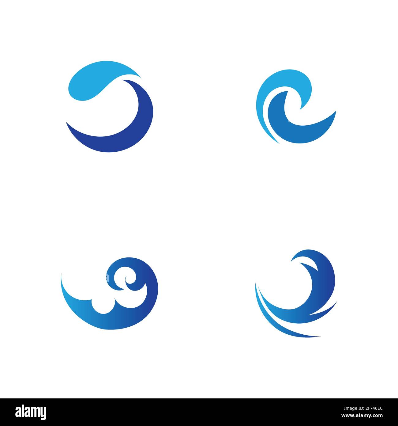 set of Ocean Wave Logo vector illustration design Template - Vector ...