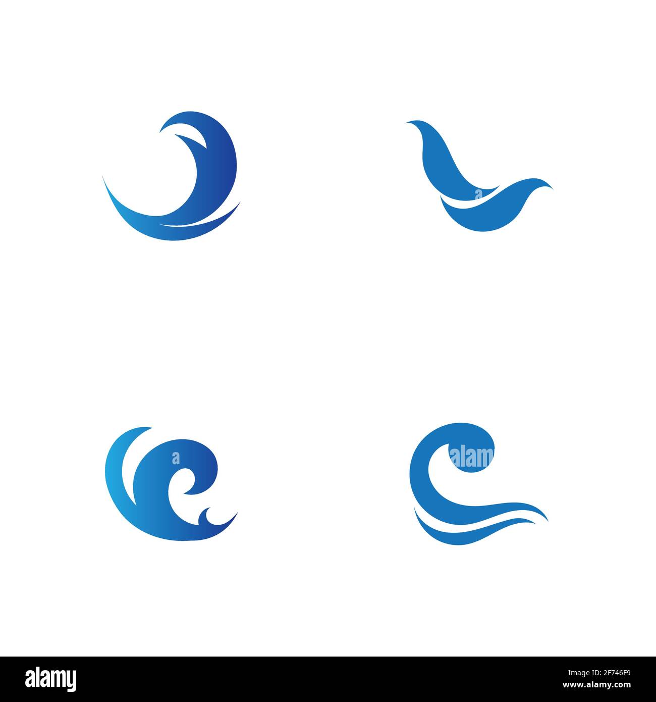 set of Ocean Wave Logo vector illustration design Template - Vector ...