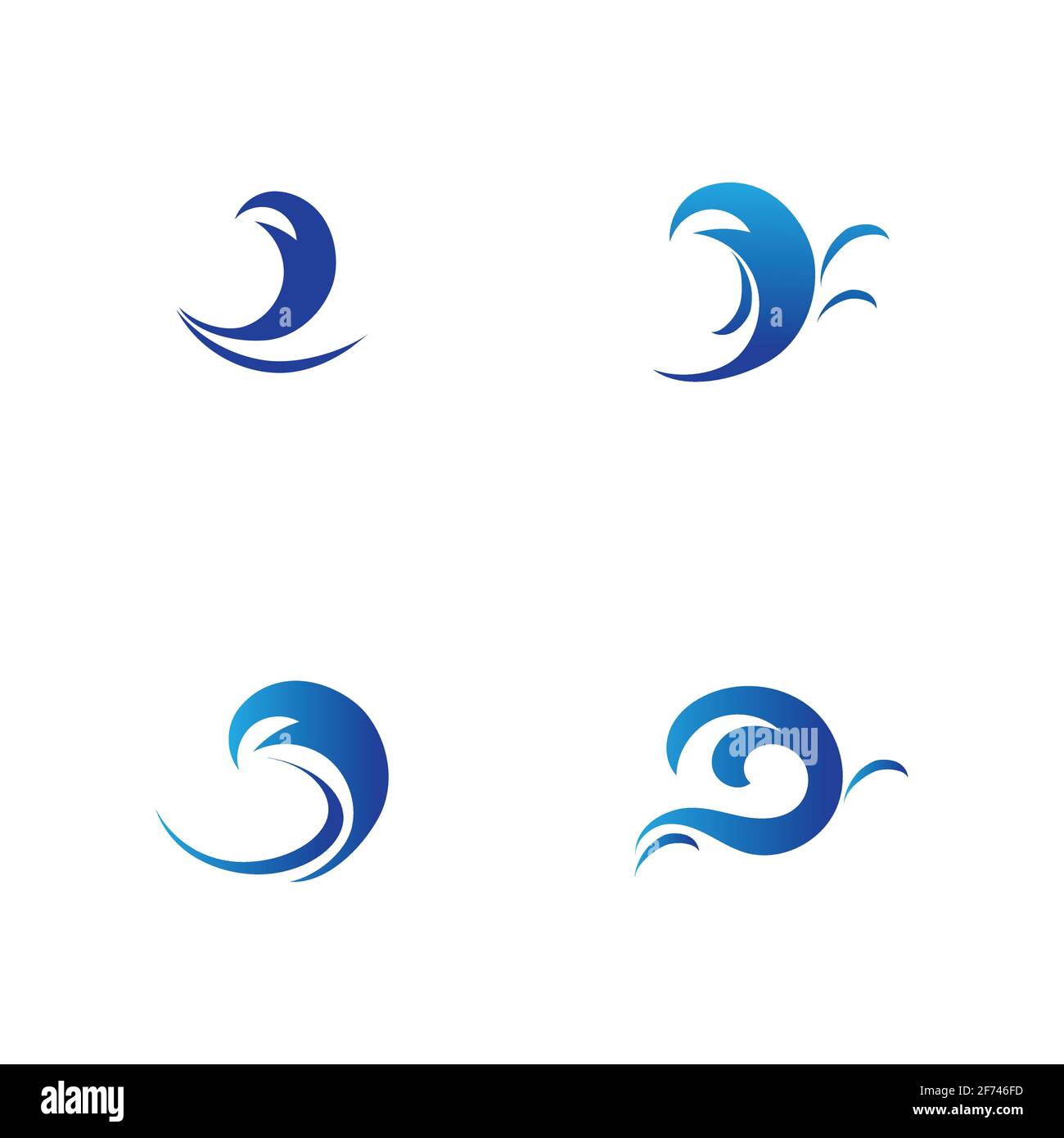 set of Ocean Wave Logo vector illustration design Template - Vector ...