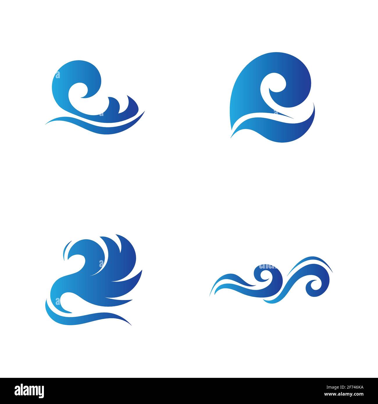 set of Ocean Wave Logo vector illustration design Template - Vector ...