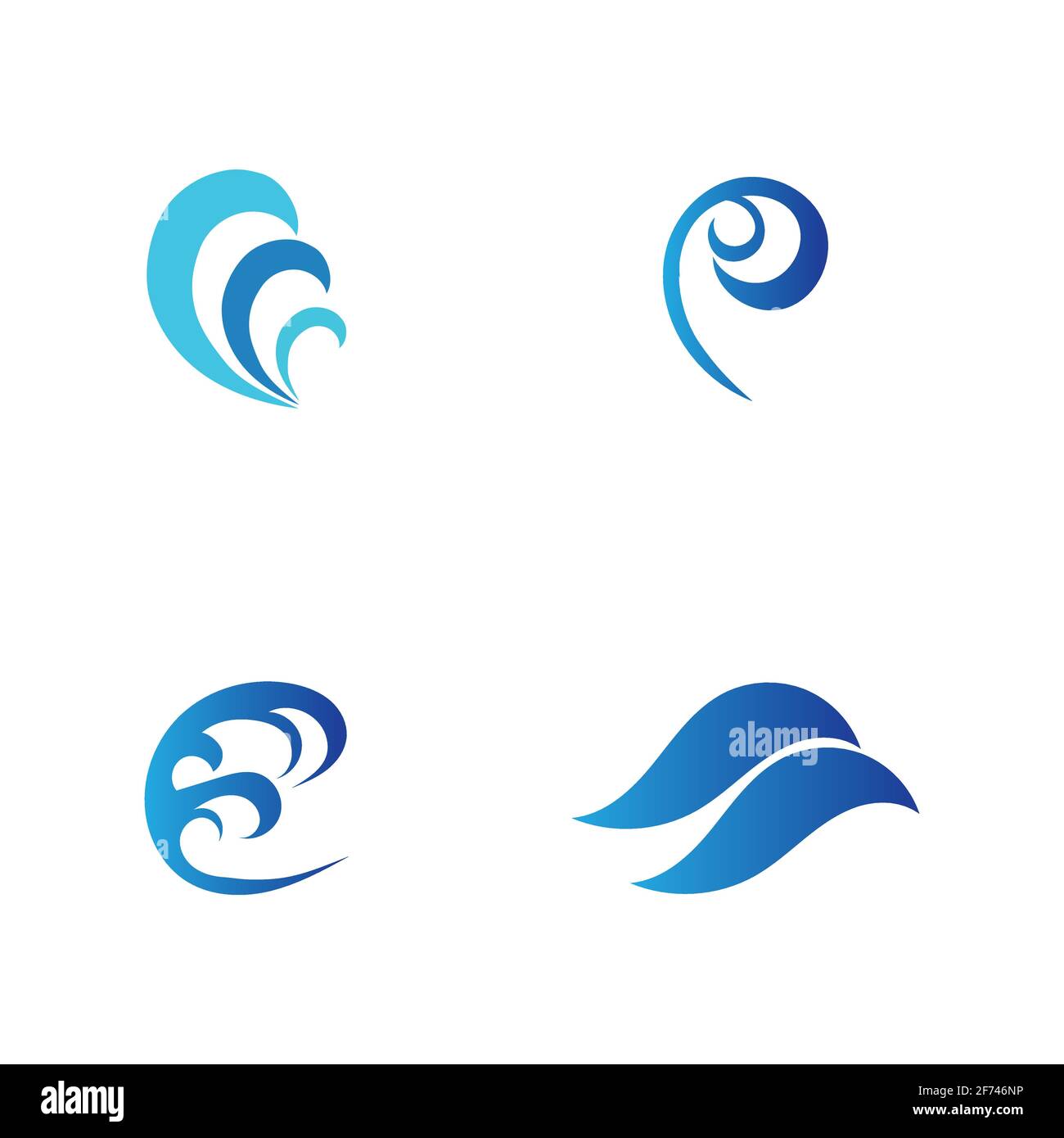 set of Ocean Wave Logo vector illustration design Template - Vector ...