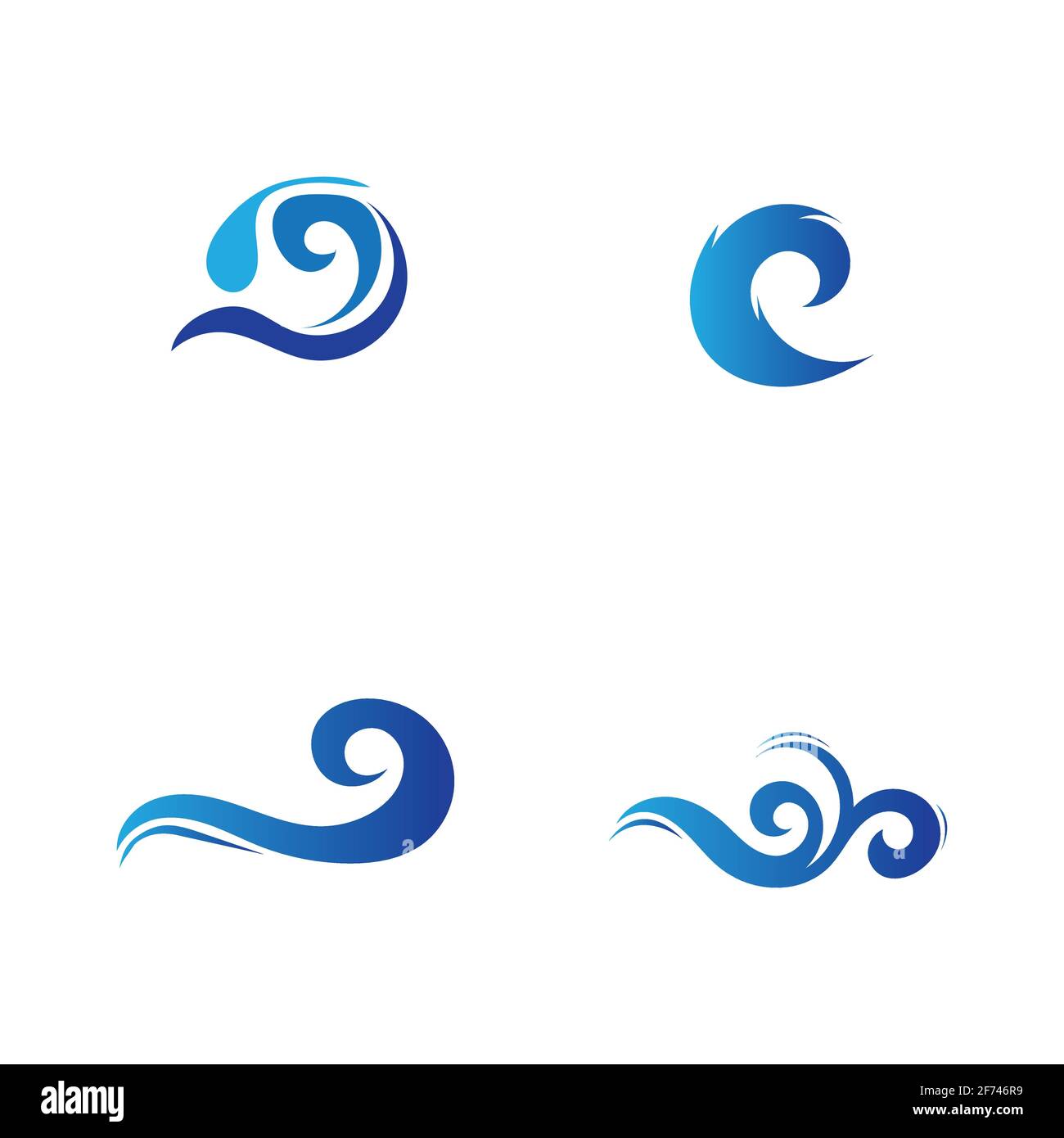 set of Ocean Wave Logo vector illustration design Template - Vector ...
