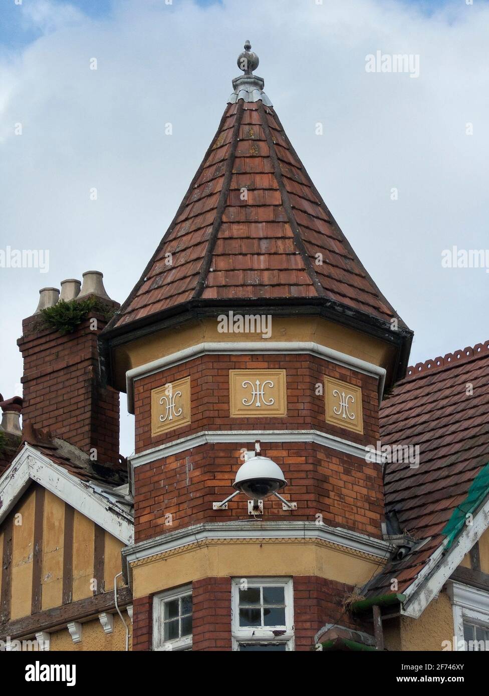 Detail of building on Penarth seafront, Wales, before being demolished ...