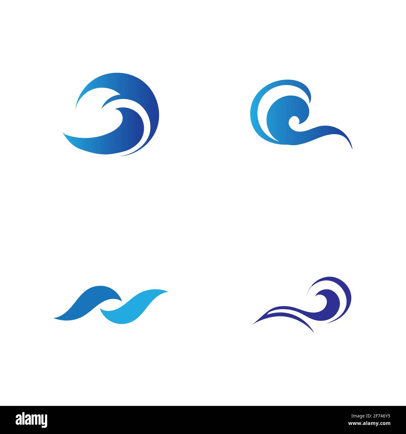 set of Ocean Wave Logo vector illustration design Template - Vector ...