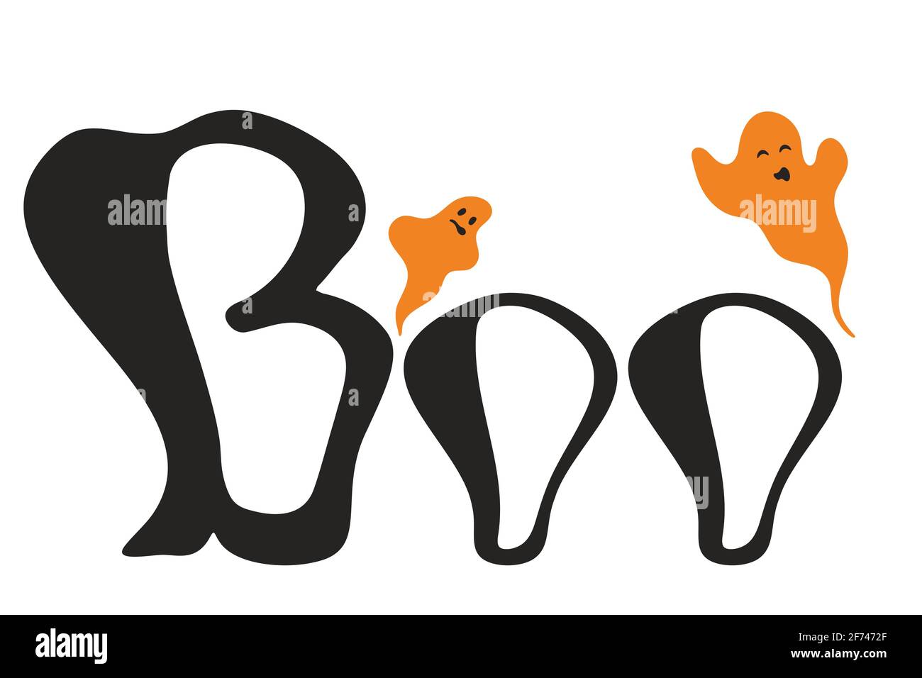 Hand drawn word - boo - with ghosts Stock Vector Image & Art - Alamy