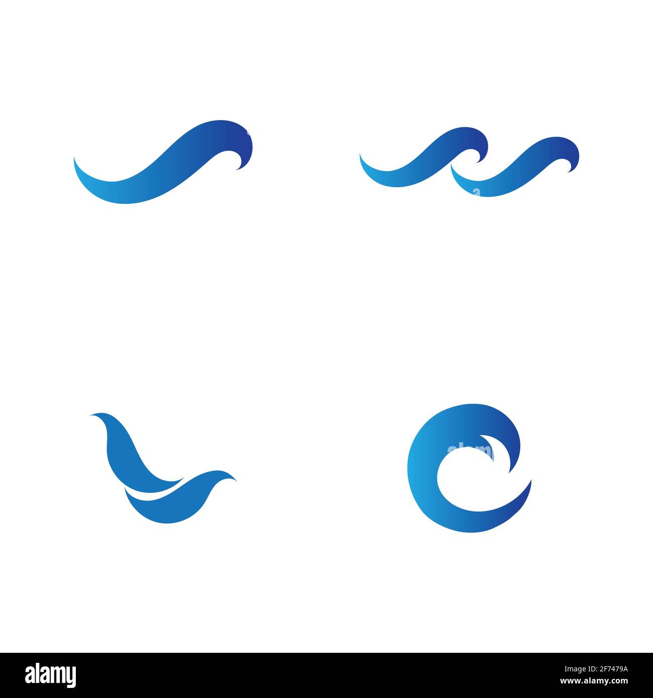set of Ocean Wave Logo vector illustration design Template - Vector ...