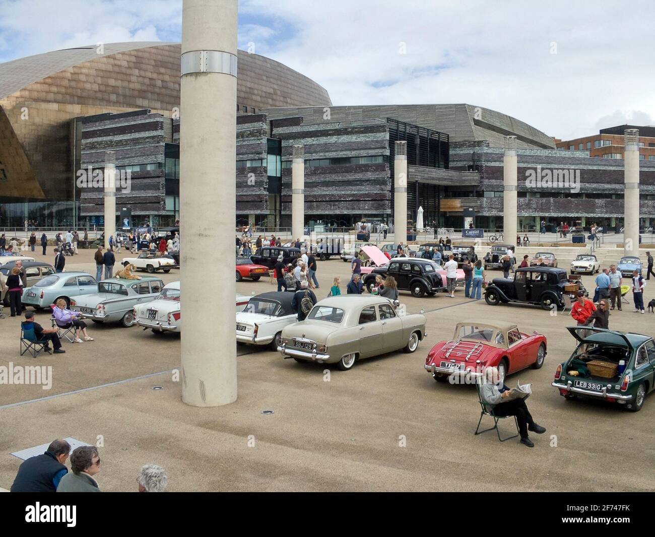 Vintage car display in Cardiff Bay Wales UK 2008 Stock Photo - Alamy