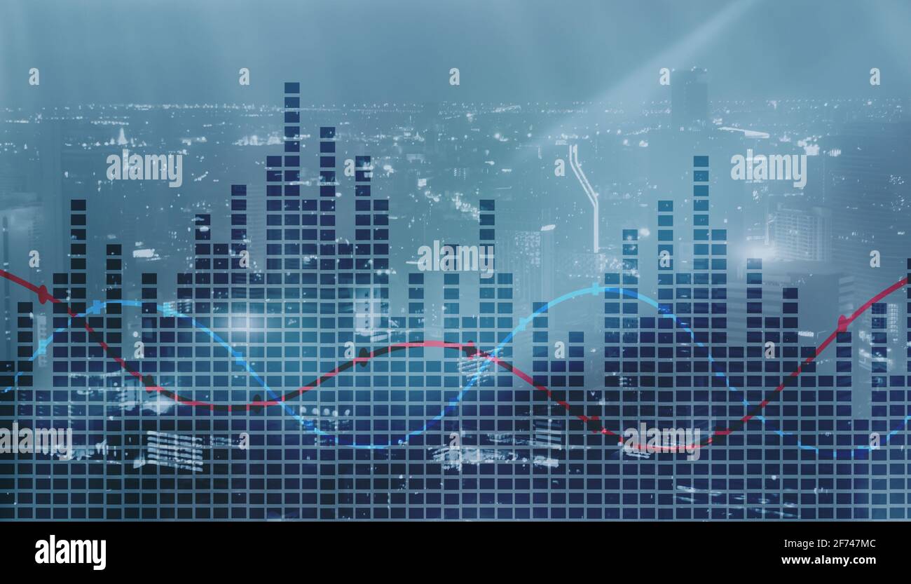 Universal Finance Business background. Diagrams on city office ...