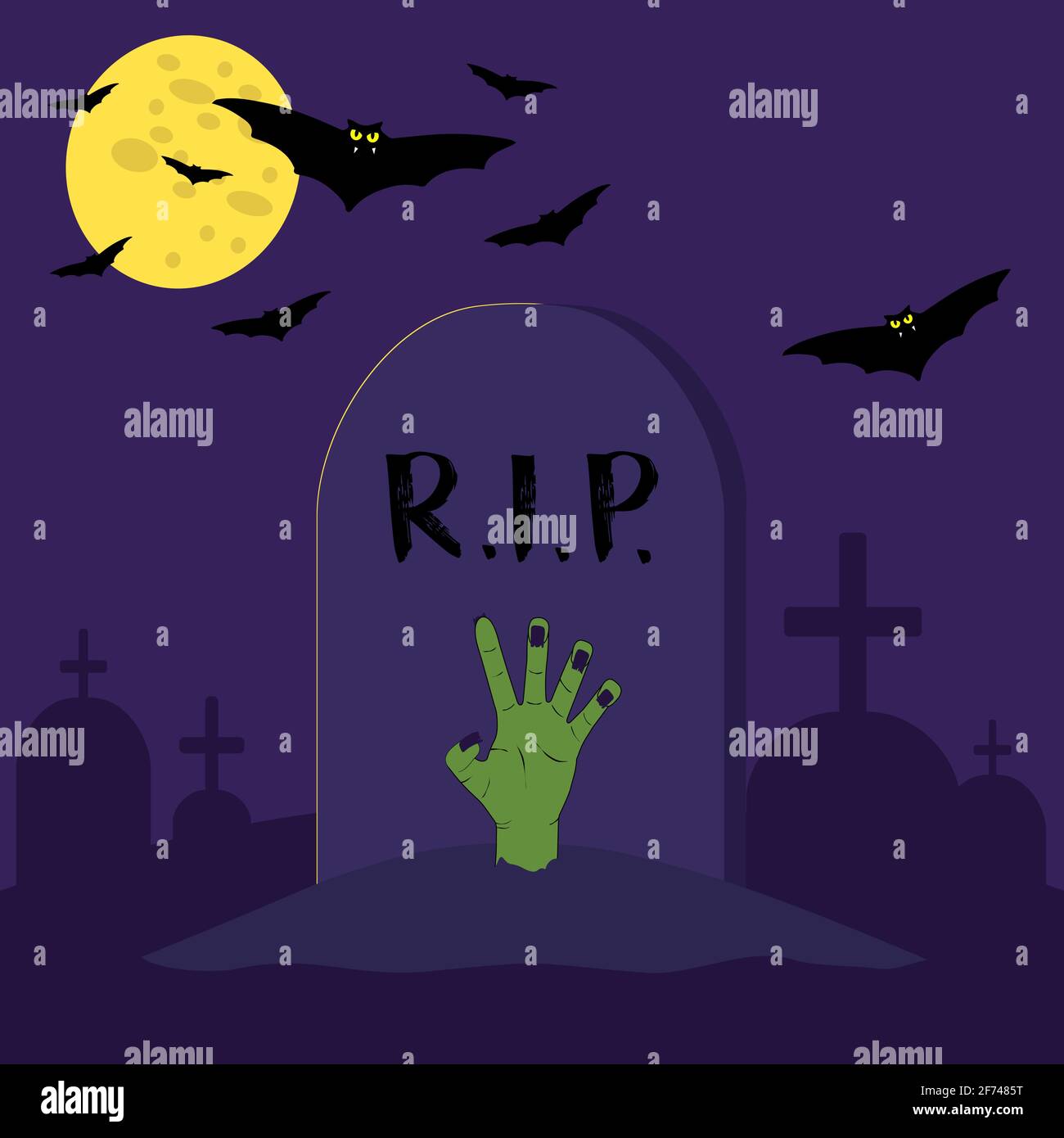 Vector halloween party grave hi-res stock photography and images - Alamy