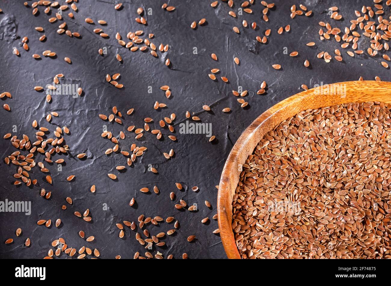 Linum usitatissimum - Linseed organic seeds Stock Photo - Alamy