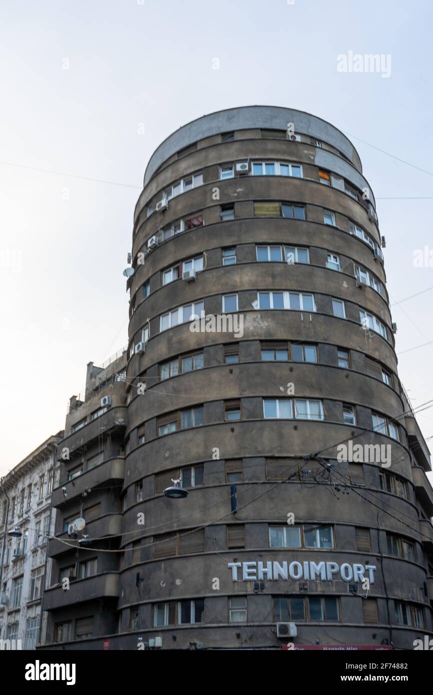 Technoimport building in brutalist and social modernism style designed ...