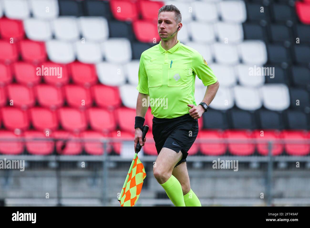 EINDHOVEN, NETHERLANDS - APRIL 4: Assistant referee Richard Polman ...