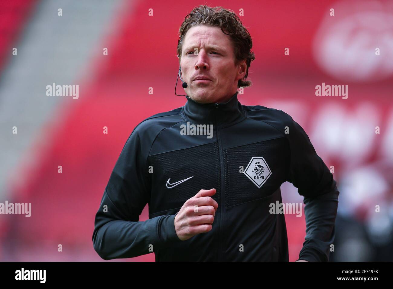 EINDHOVEN, NETHERLANDS - APRIL 4: Referee Martin van den Kerkhof during ...