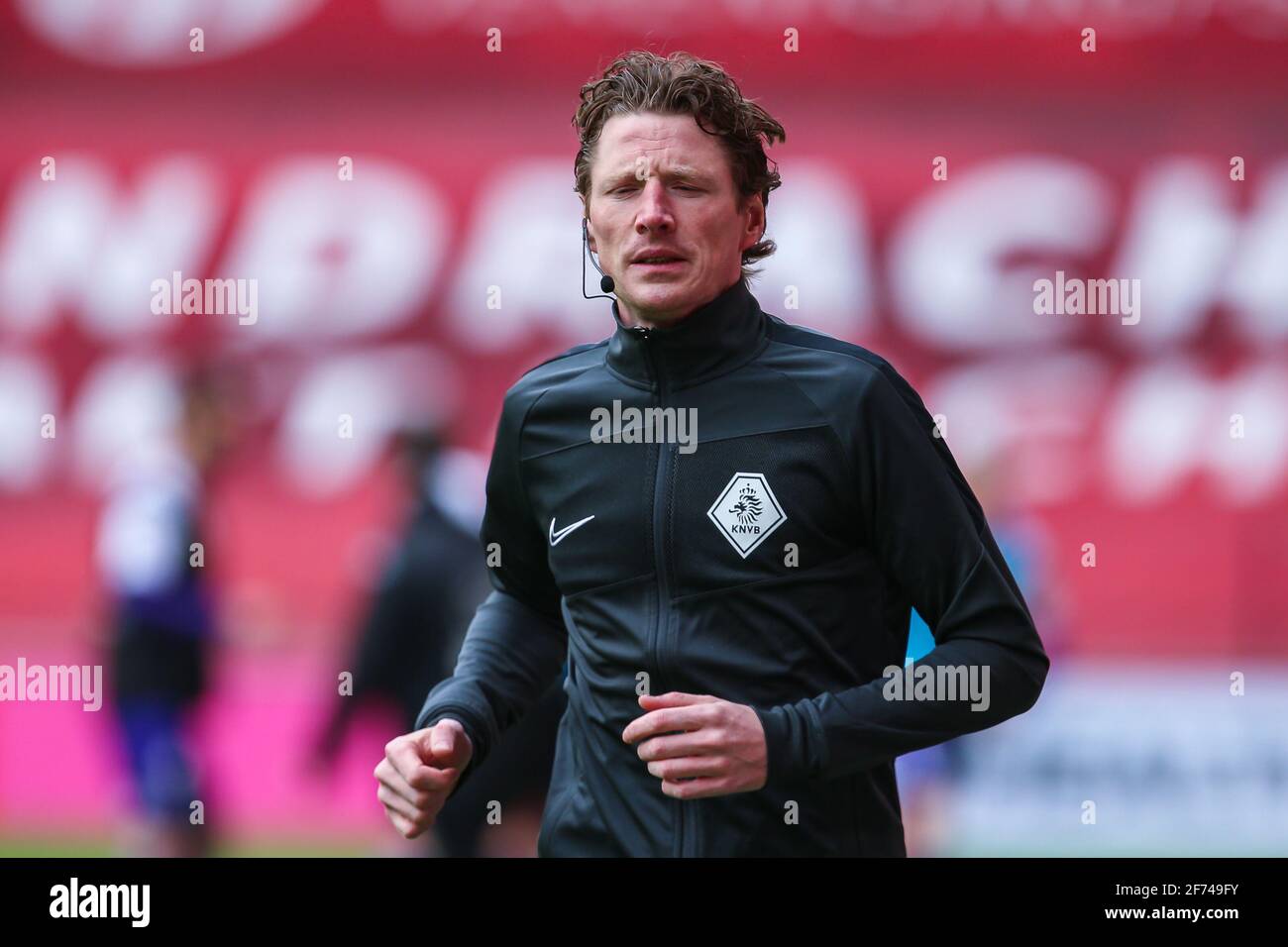 EINDHOVEN, NETHERLANDS - APRIL 4: Referee Martin van den Kerkhof during ...