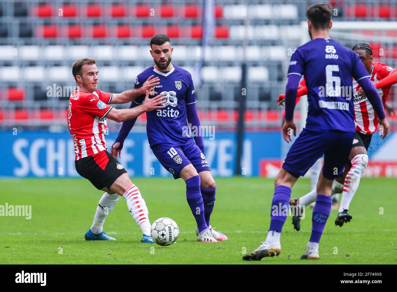 EINDHOVEN, NETHERLANDS - APRIL 4: Mario Gotze of PSV Eindhoven, Rai ...