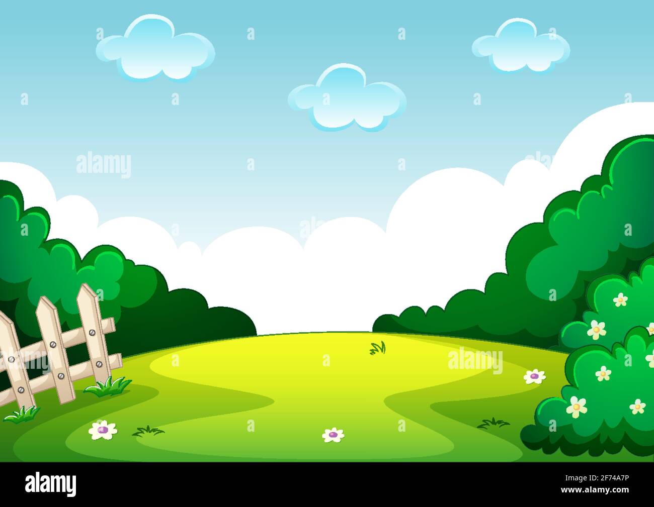 Empty park landscape scene illustration Stock Vector Image & Art - Alamy