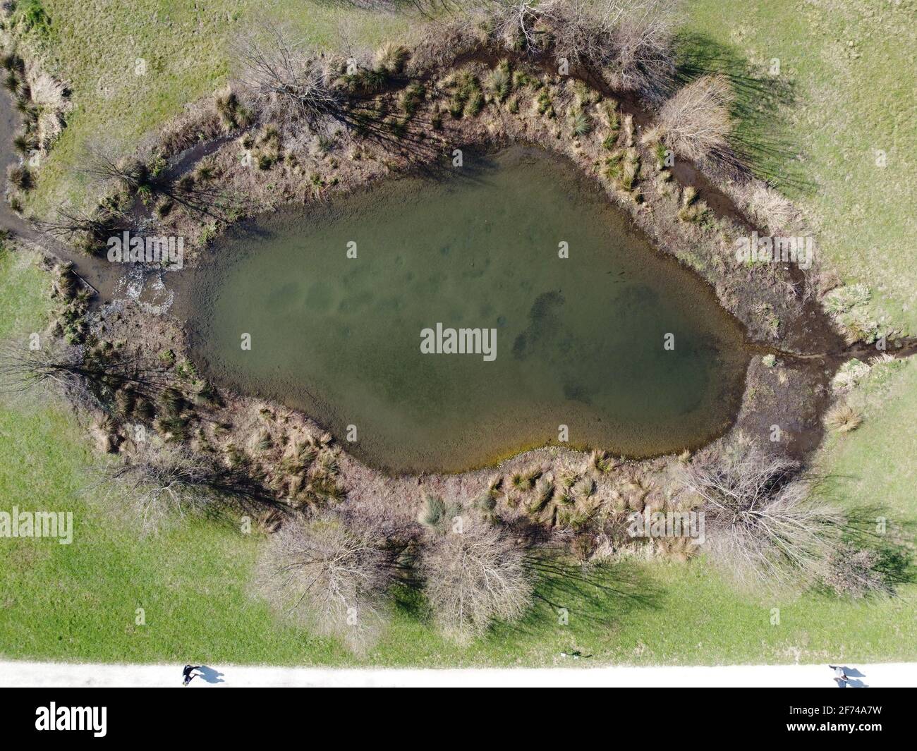 Aerial view of a natural park with water springs Stock Photo - Alamy