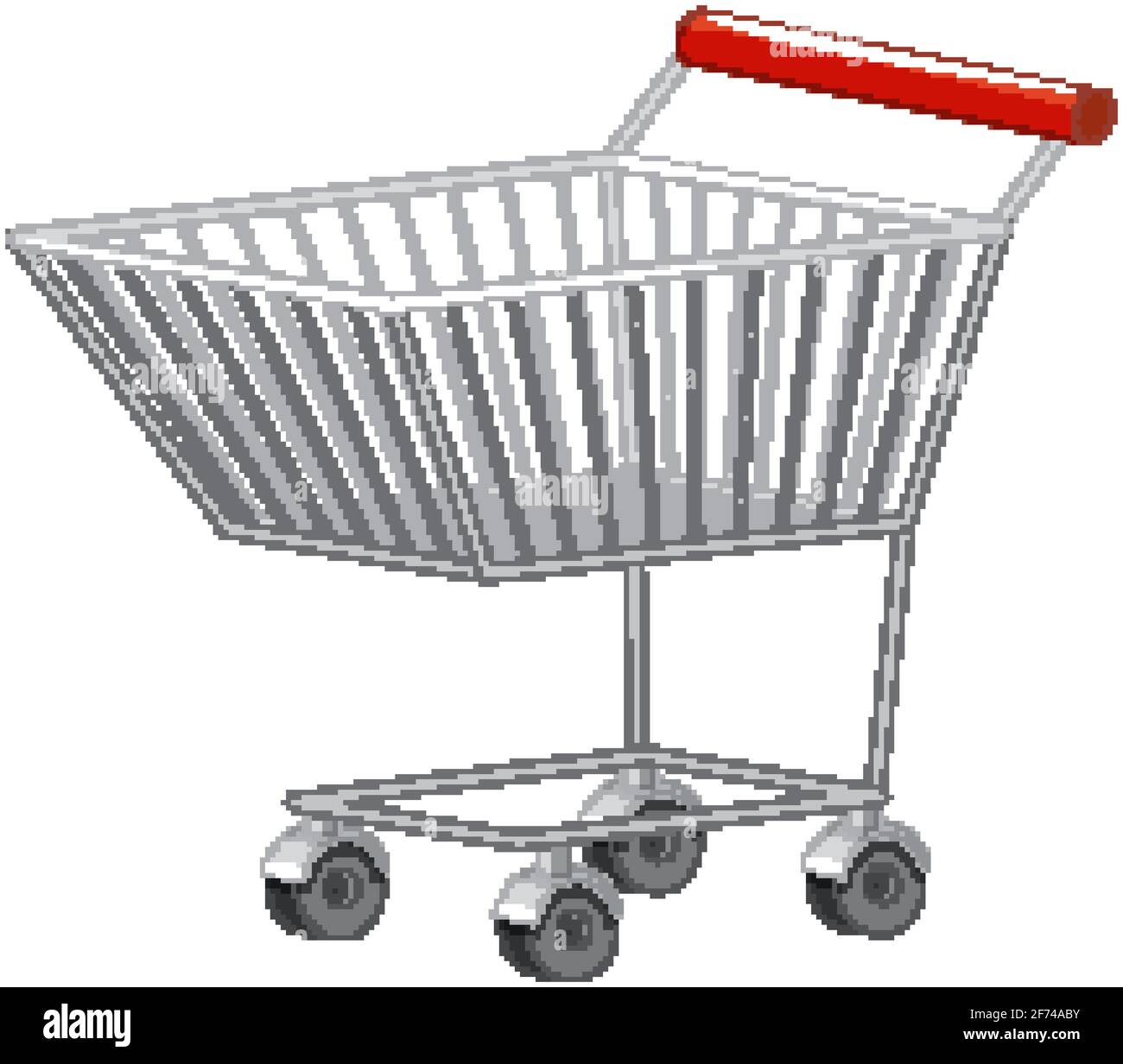 Blank shopping trolley cart isolated on white background illustration ...