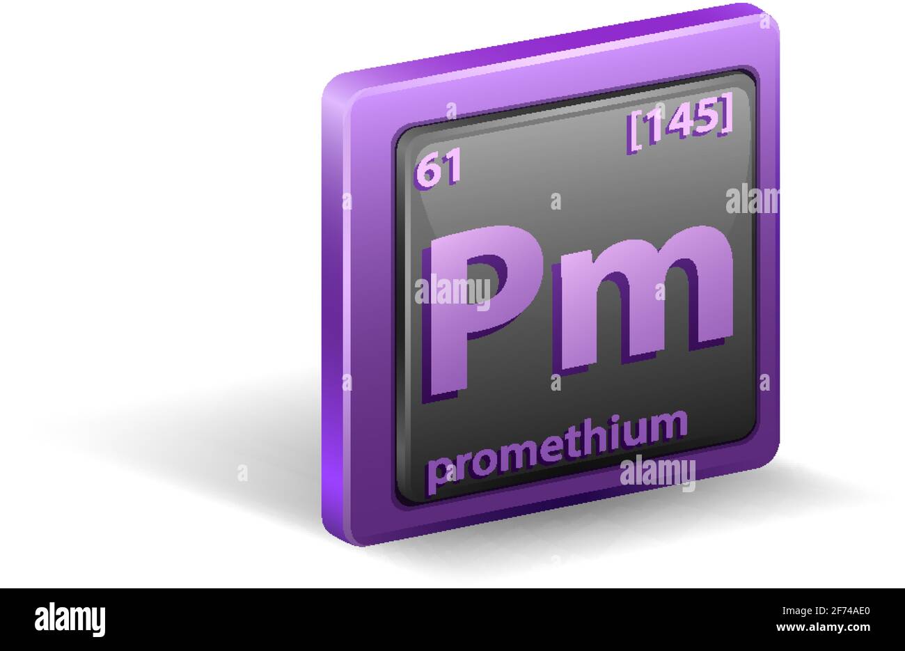 Promethium chemical element. Chemical symbol with atomic number and ...