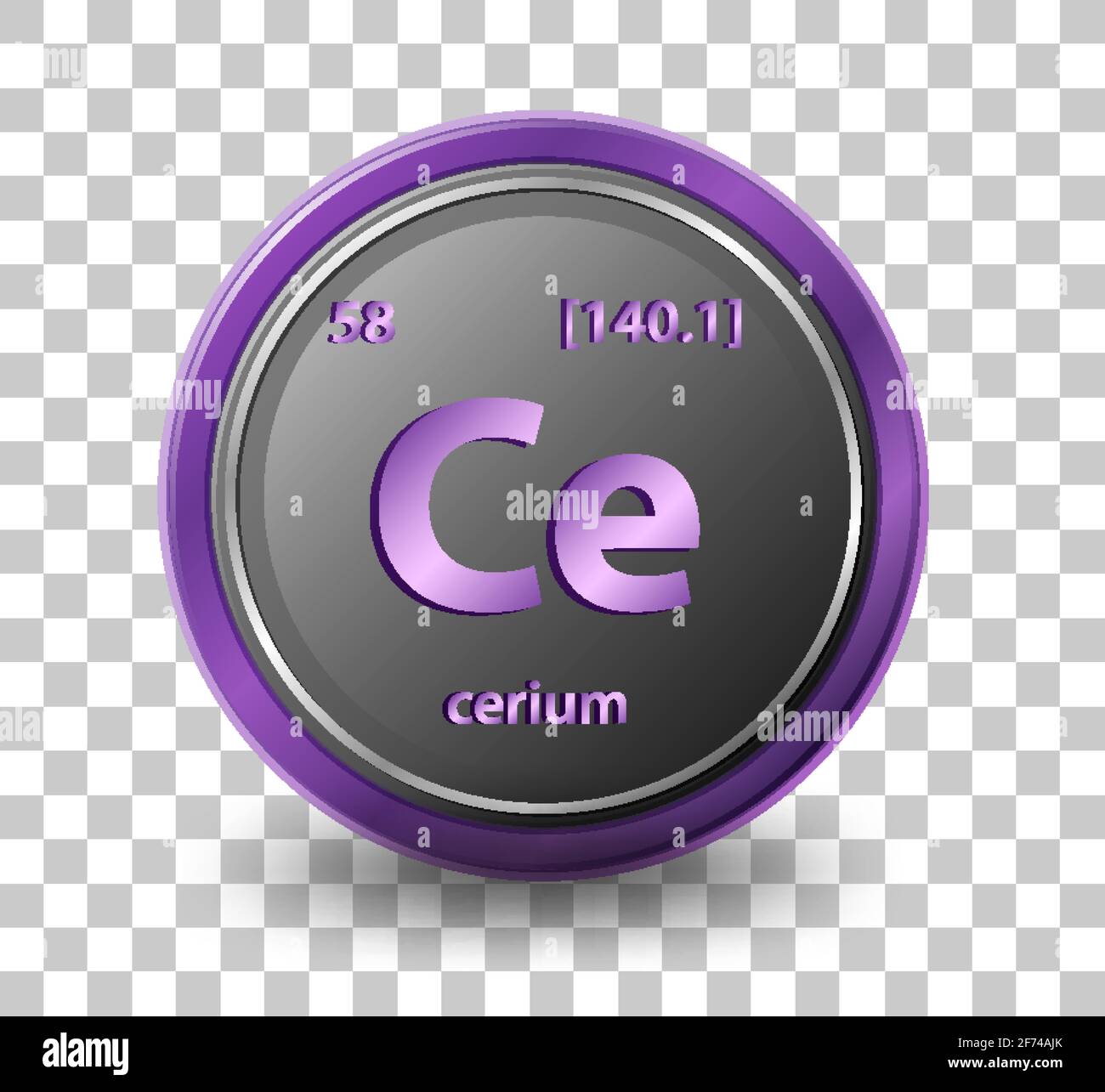 Cerium chemical element. Chemical symbol with atomic number and atomic ...